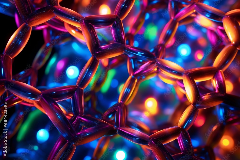A nano-scale atomic lattice forming a complex futuristic structure in ...