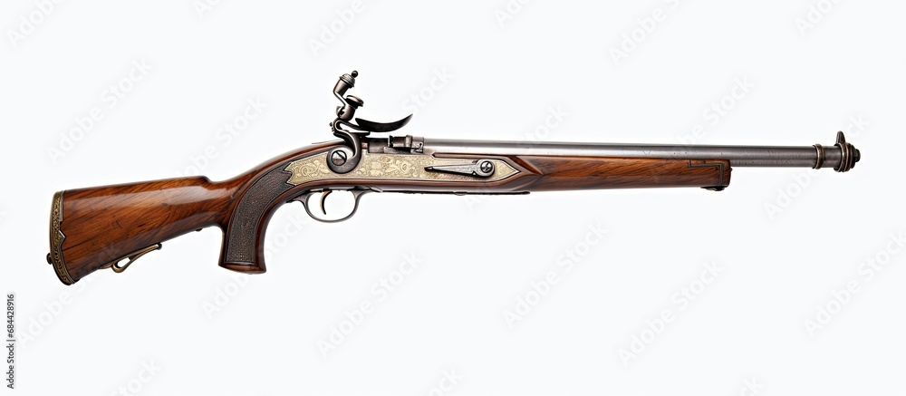In an isolated white background, a vintage 18th century French weapon ...