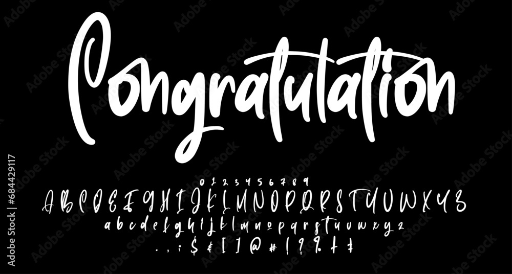 congratulation script sign font script vector lettering. typography ...