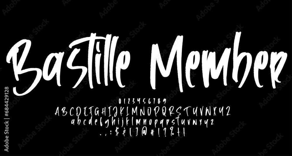 bastille member script sign font script vector lettering. typography ...