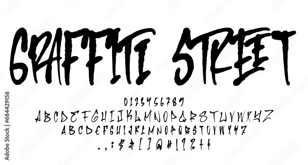 graffiti script sign font script vector lettering. typography ...