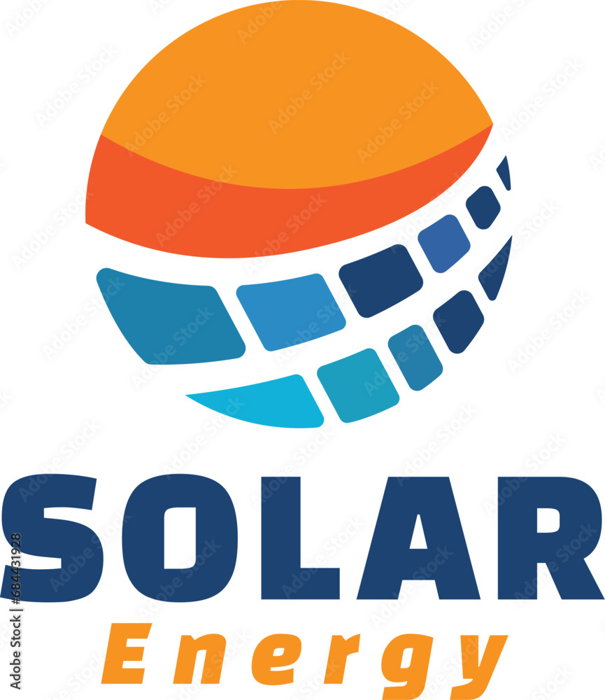 abstract circle solar power energy logo icon symbol design template ...