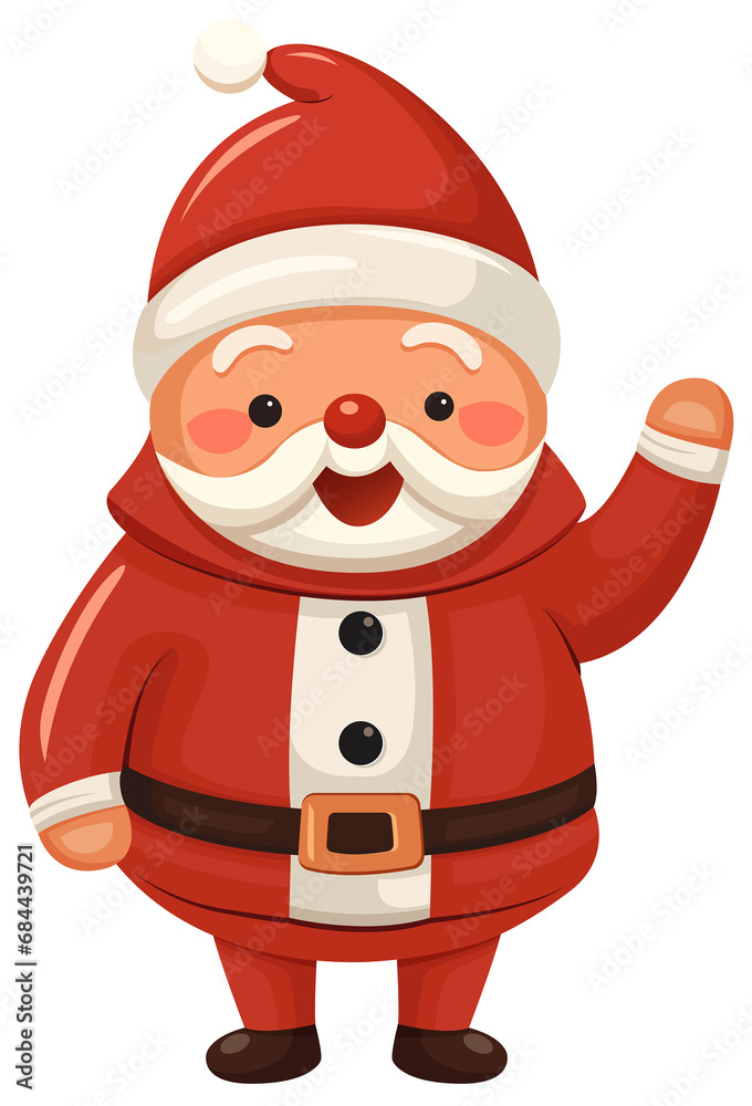 Cute Santa Claus cartoon character flat design clipart, PNG file no ...