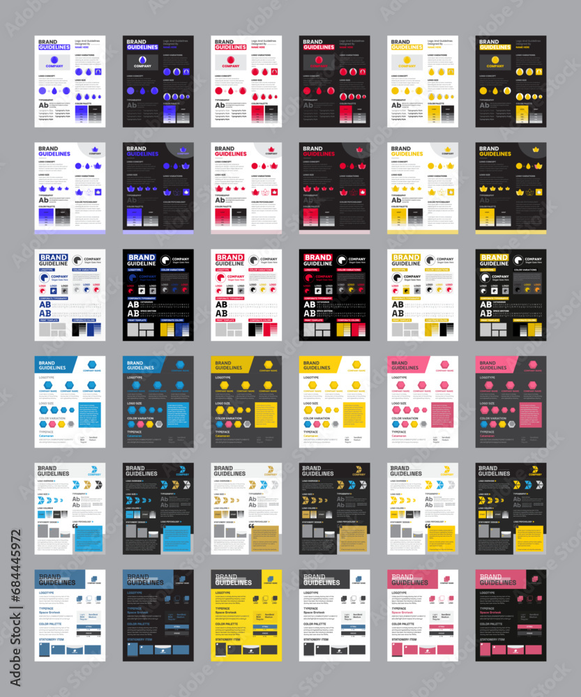 Poster Mega Bundle of DIN A3 Brand Guidelines Poster Layout Set, Brand ...
