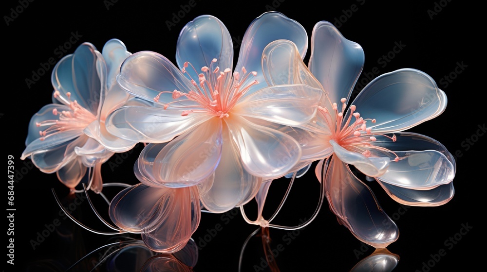 Fluidic 3D blossoms in a continuous state of transformation, their ...