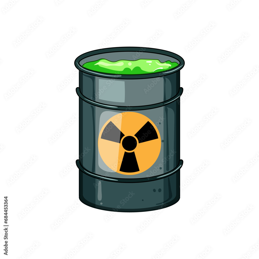 container hazard chemical waste cartoon. environment storage, barrel ...