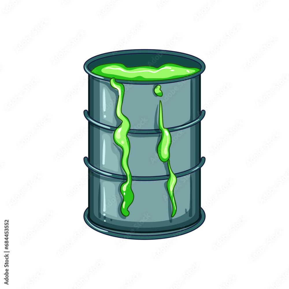 storage hazard chemical waste cartoon. barrel drum, danger liquid ...