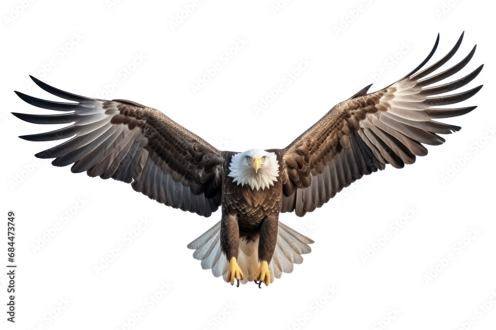 American Bald Eagle, Bald eagle flying isolated on transparent ...