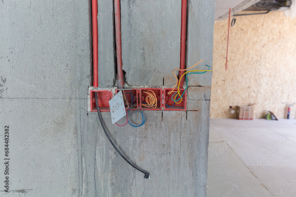 Hydropower construction installation and red wire pipe for building ...