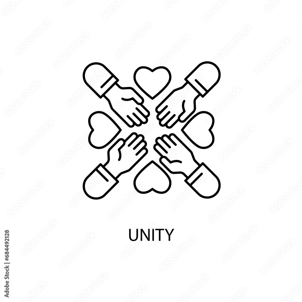Unity concept line icon. Simple element illustration. Unity concept ...