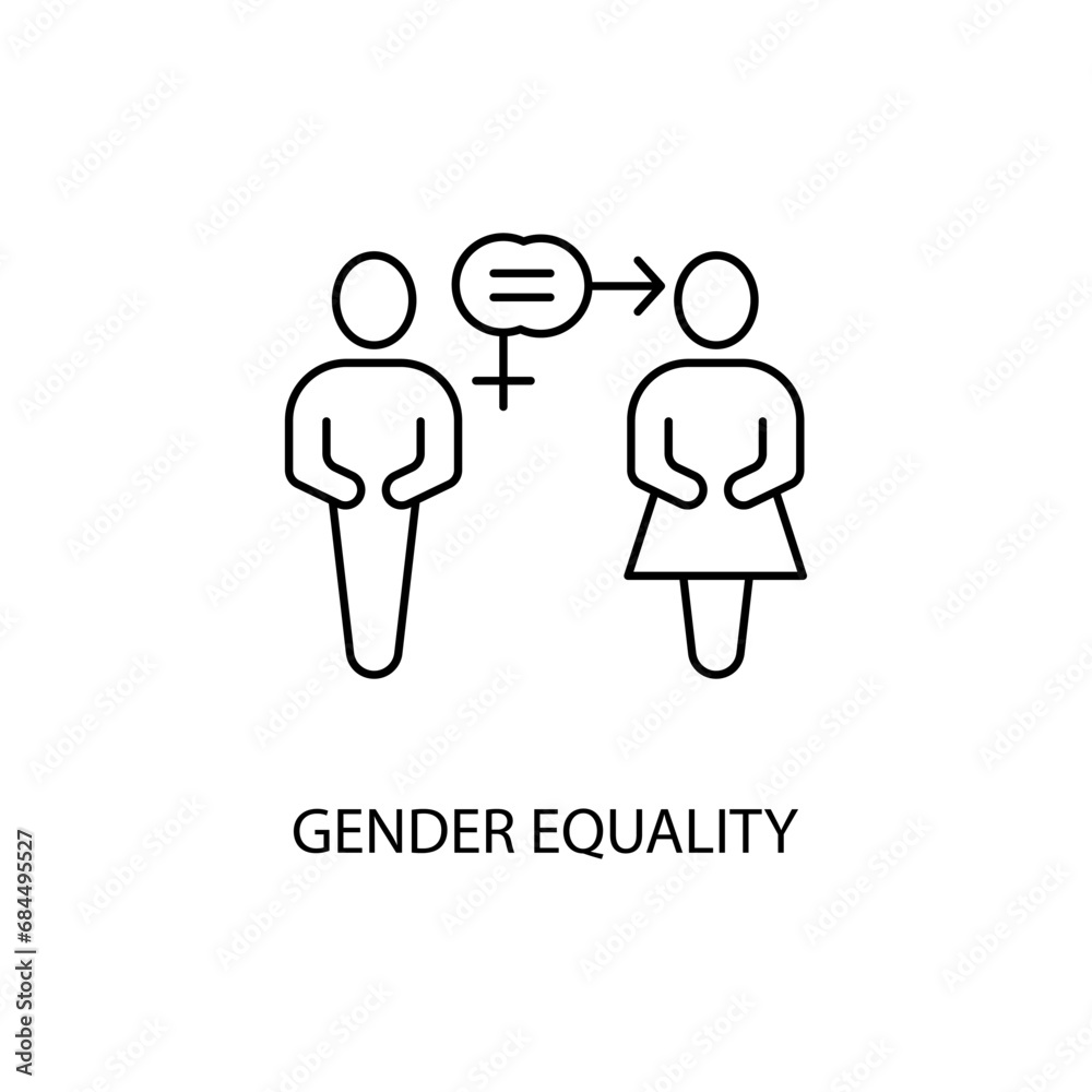Gender equality concept line icon. Simple element illustration. Gender ...