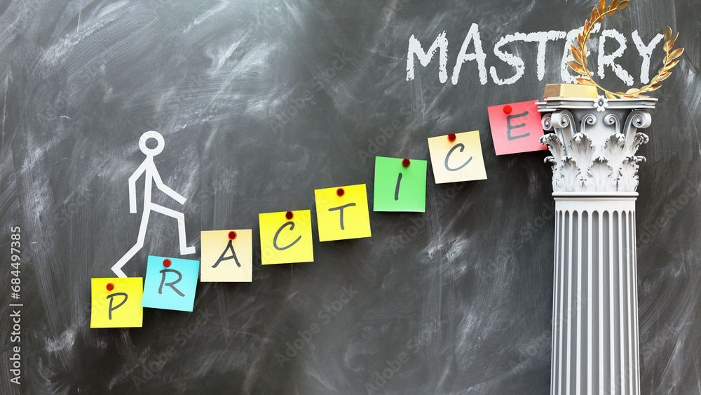 Practice leads to Mastery - a metaphor showing how practice makes the ...