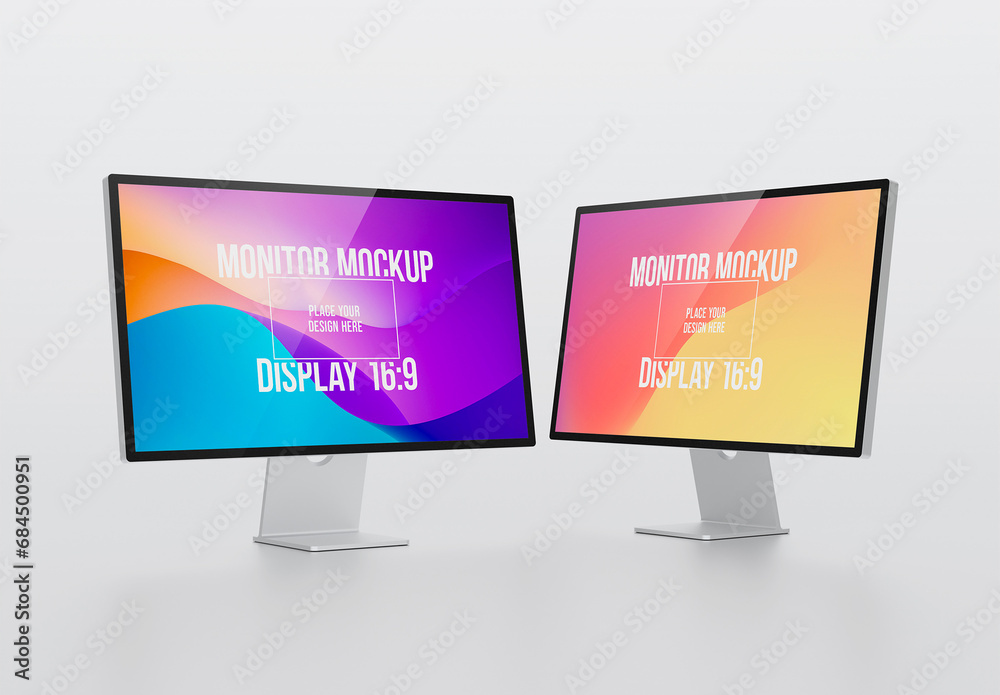 Monitor Display Mockup Stock Template | Adobe Stock