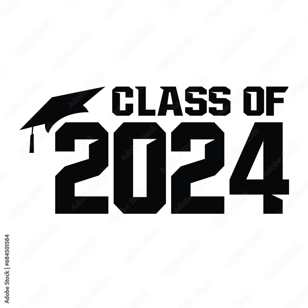Class of 2024 design, College t-shirt design printable text vector ...