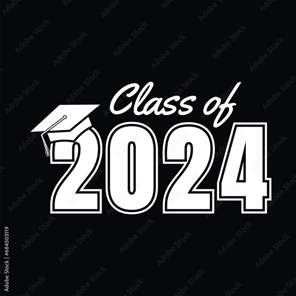 Class of 2024 design, College t-shirt design printable text vector ...