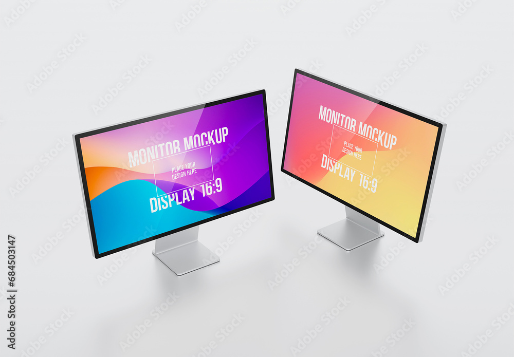 Monitor Display Mockup Stock Template | Adobe Stock