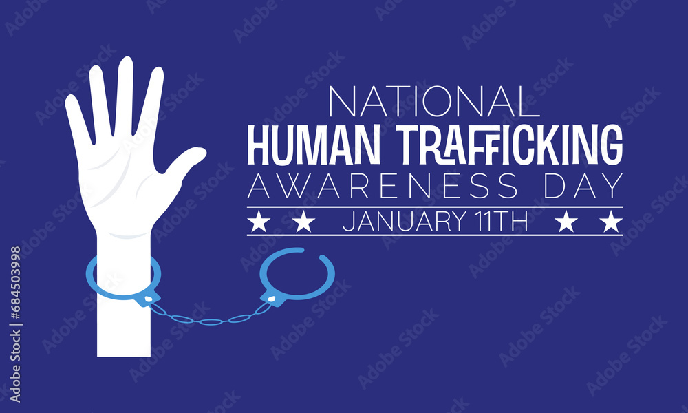 National Human Trafficking Awareness Day vector template. Shining a ...