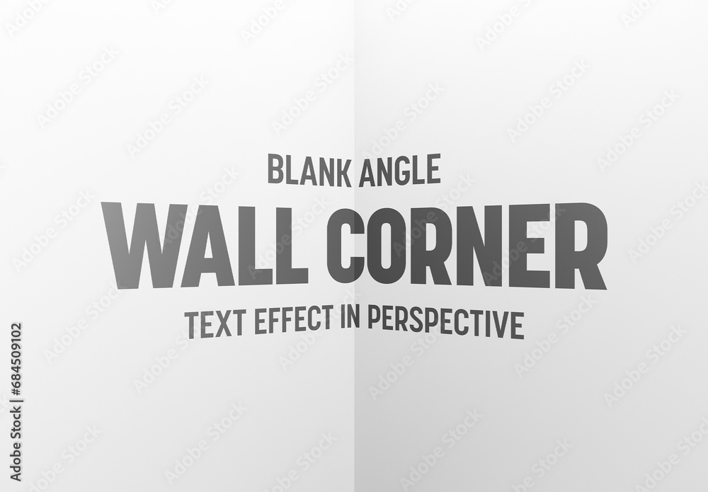 Blank Angle Wall Corner Text Effect Stock Template | Adobe Stock