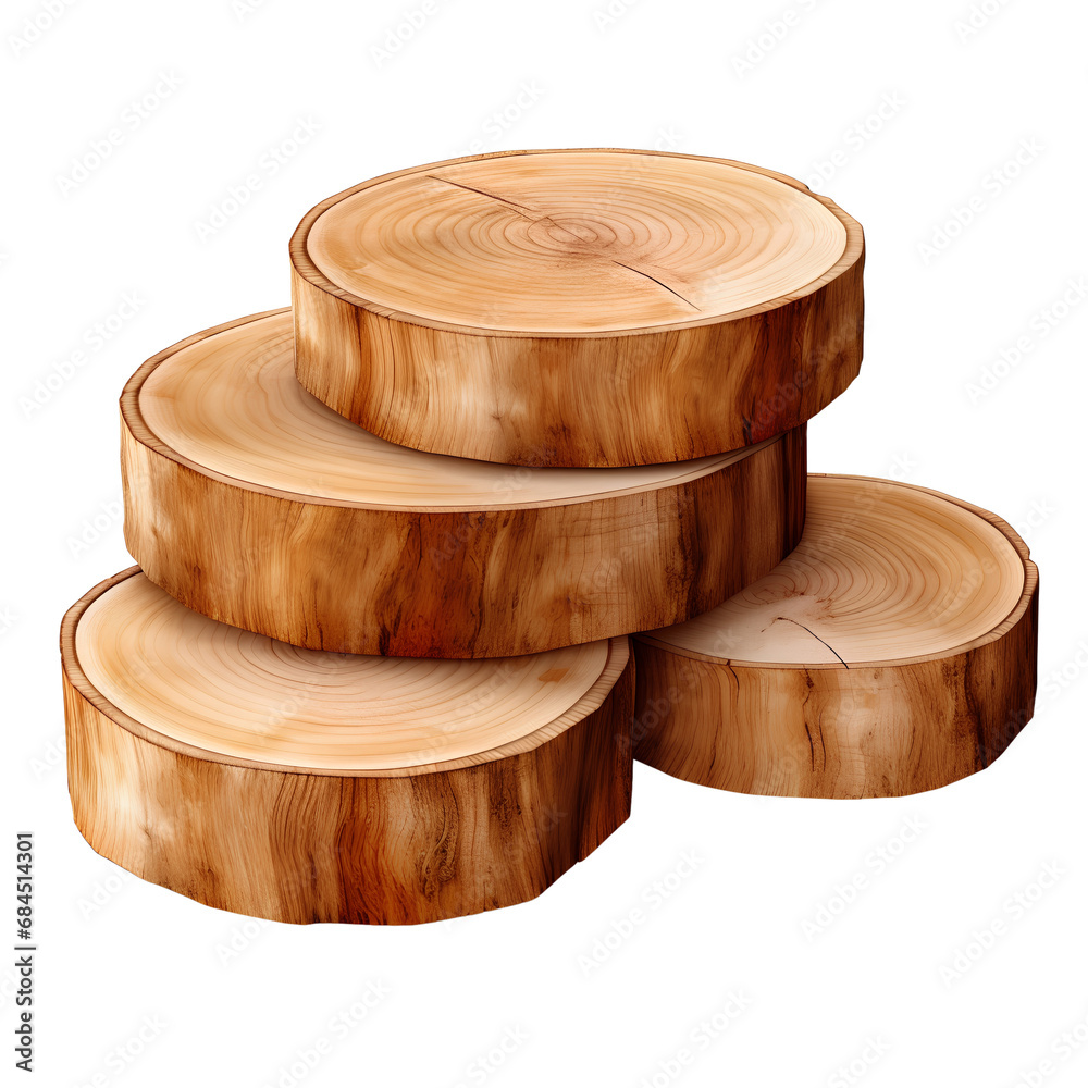 Round wooden display tree trunk stump wood, Many assorted different ...