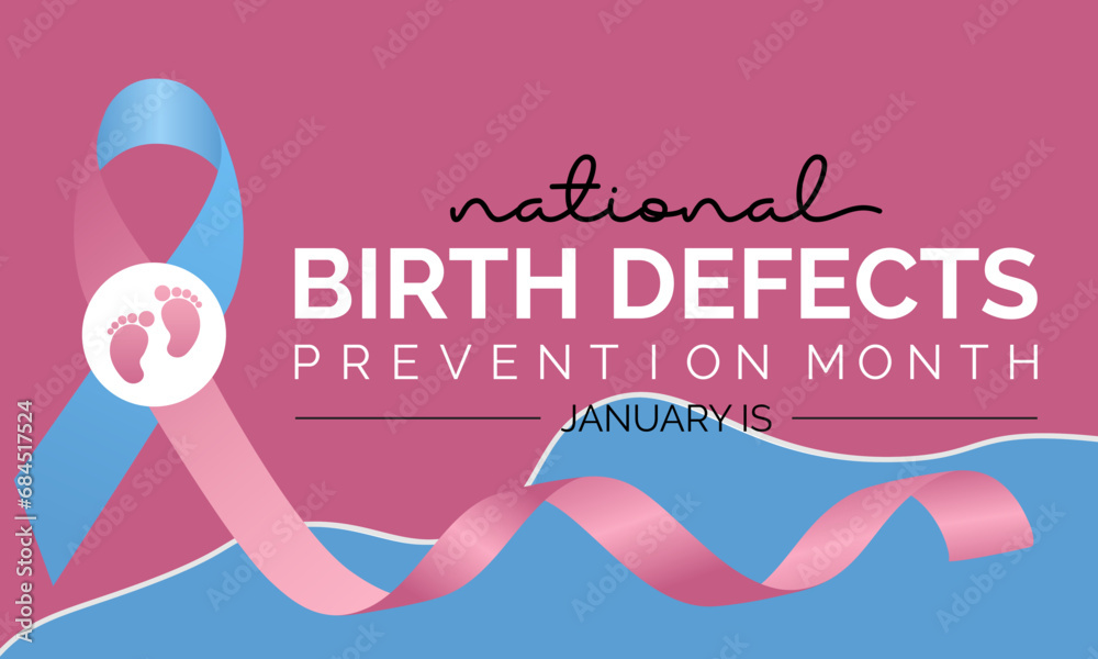 National Birth Defects Prevention Month vector template. Raising ...