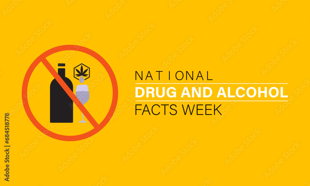 National Drug and Alcohol Facts Week vector template. Promoting ...