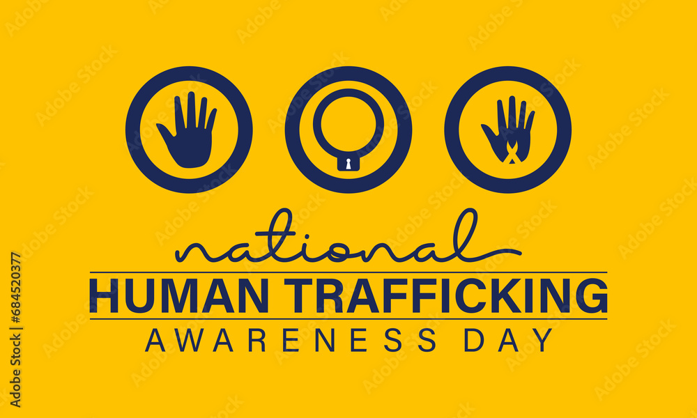 National Human Trafficking Awareness Day vector template. Shining a ...