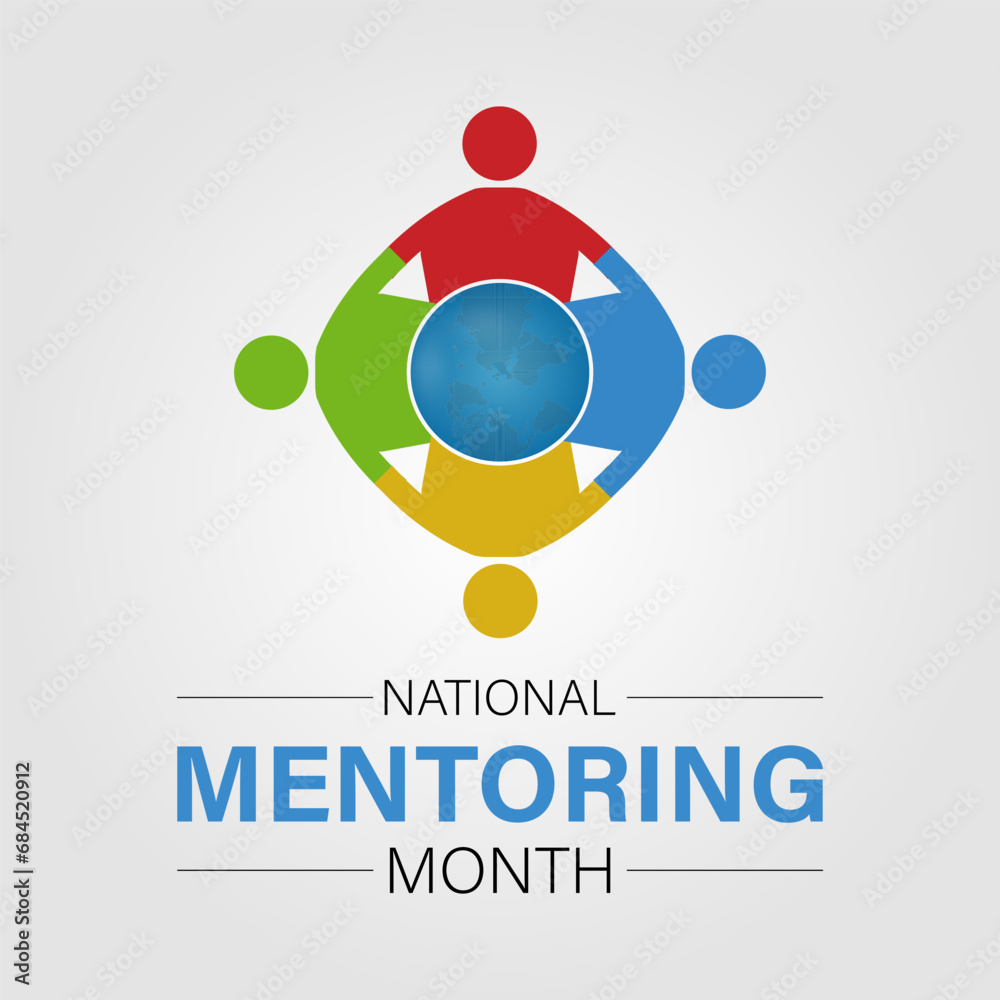 National Mentoring Month Vector Template Empowering Futures And