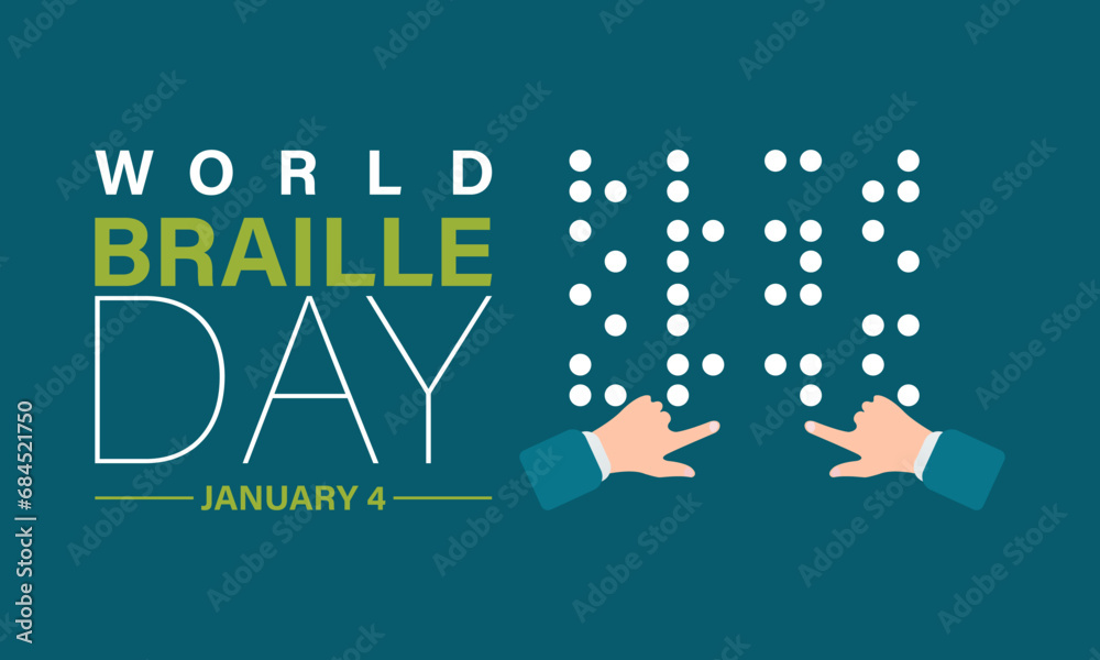 World Braille Day vector template. Celebrating Braille Literacy and ...