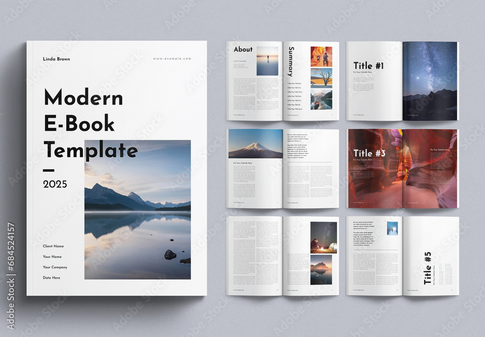 Ebook Layout Design Template Stock Template | Adobe Stock
