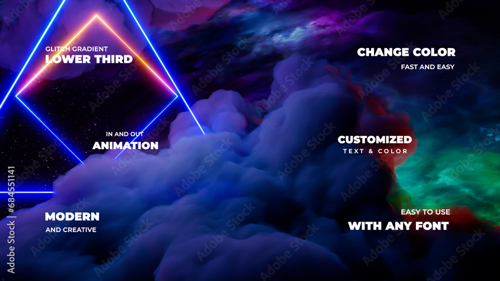 Glitch Gradient Lower Thirds Stock Template | Adobe Stock