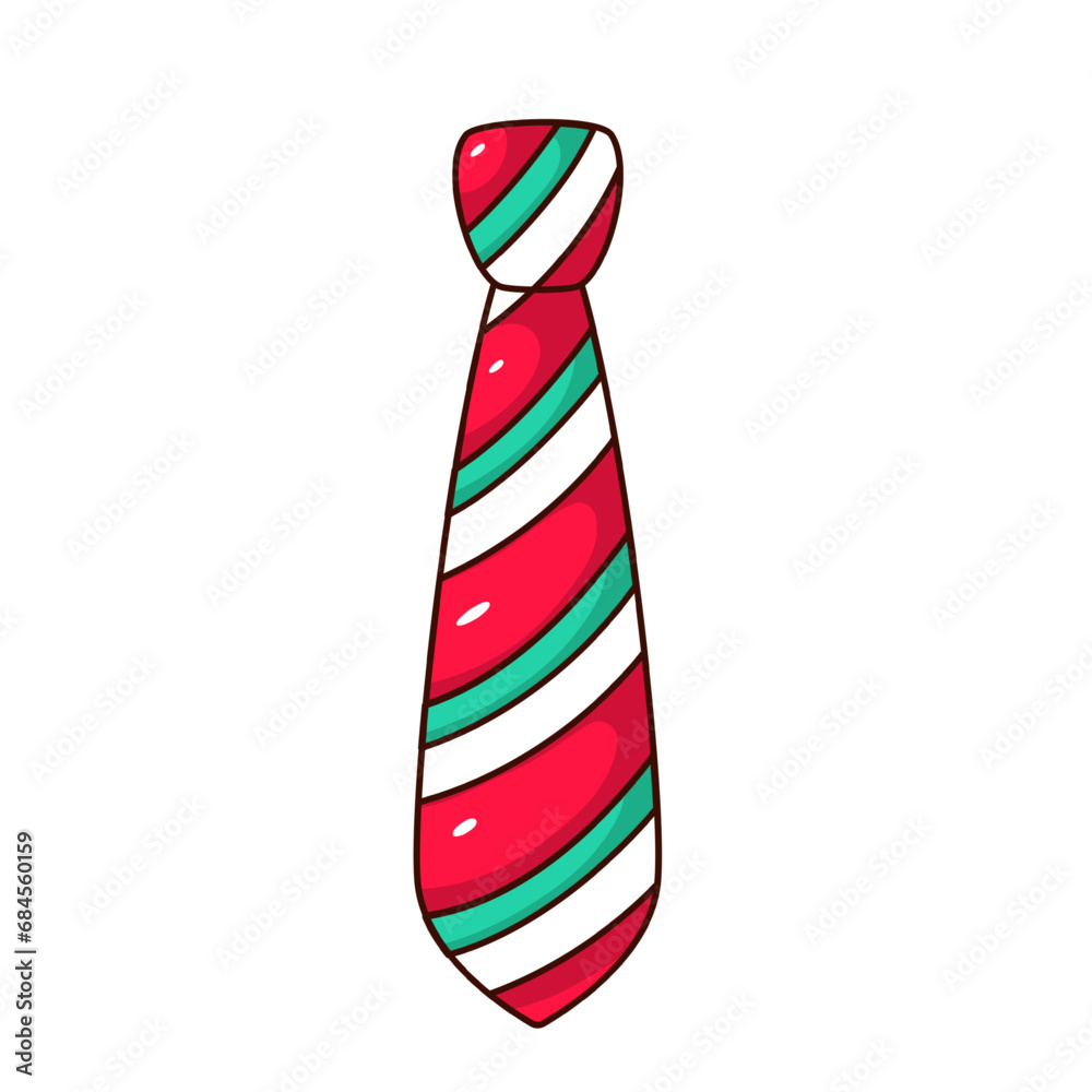 Christmas necktie vector illustration. Cartoon isolated funny photo ...