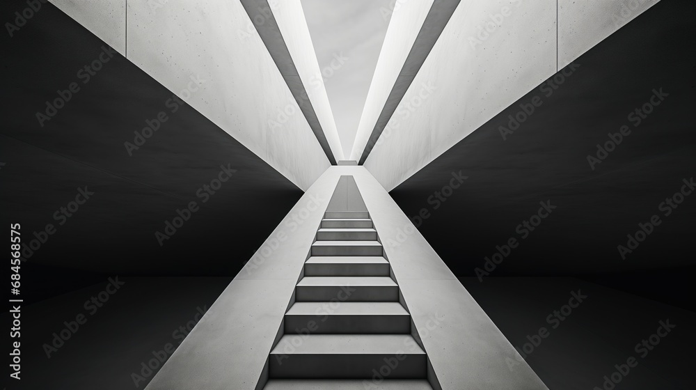 Abstract geometric composition with precise lines, sharp edges, and ...