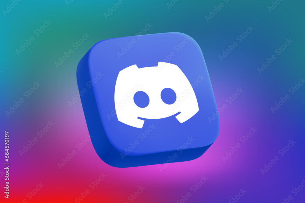 Vecteur Stock Discord messaging and VoIP social platform button on ...