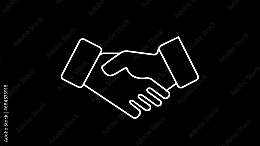 Agreement contract handshake Icon animation. color agreement contract ...