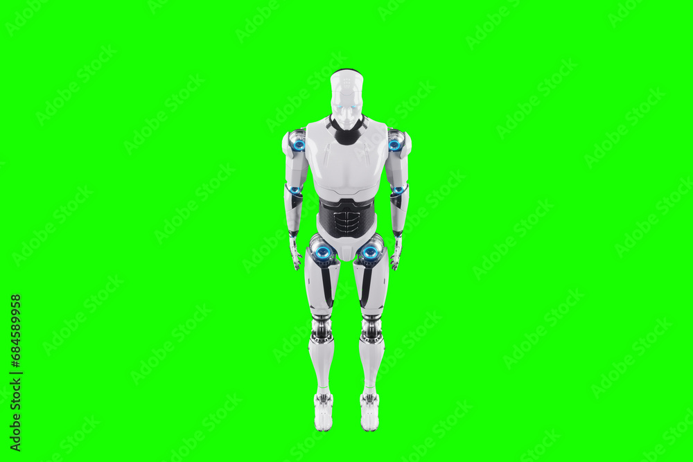 Technological modern robot body full body , photorealism. Neural ...