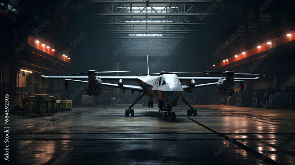 Advanced F35 secret jet in an undisclosed location with silhouette ...