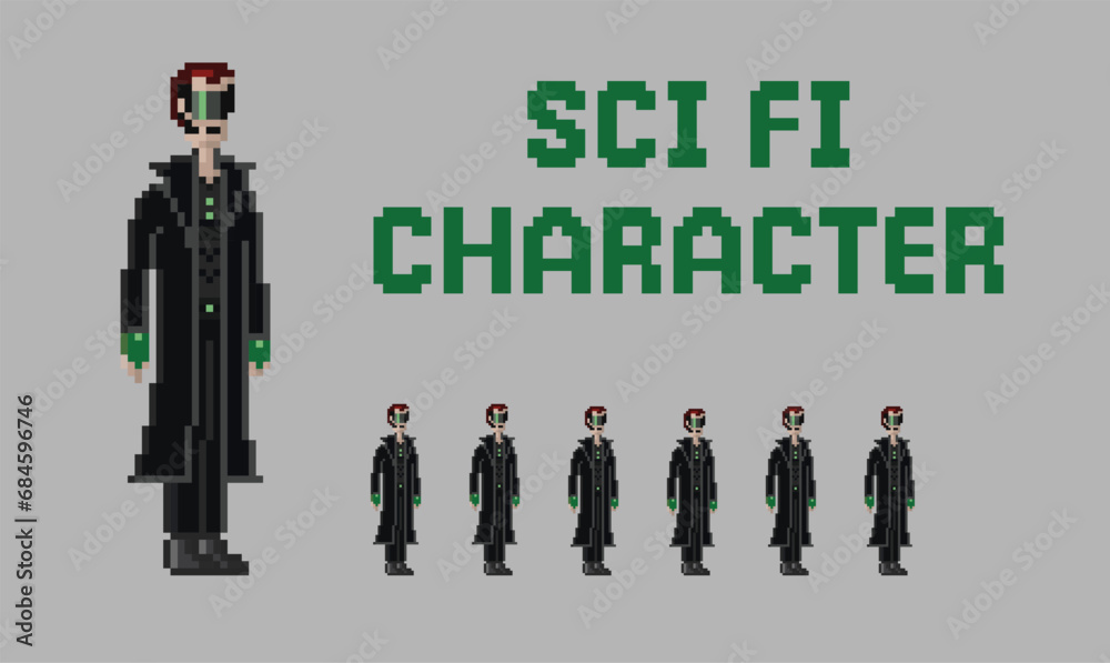 pixel art style illustration vector 8 bit 8-bit character set retro ...