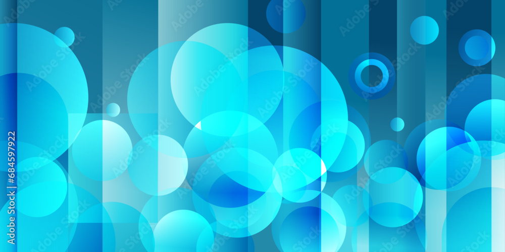 Abstract blue background. Transparent overlay of circular bubbles ...