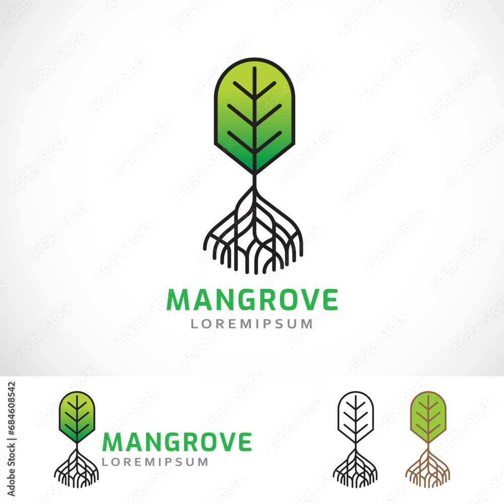 Mangrove Trees Logo Design Template Stock Vector | Adobe Stock