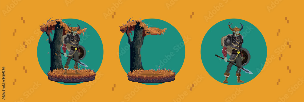 pixel art style illustration vector 8 bit 8-bit character set retro ...