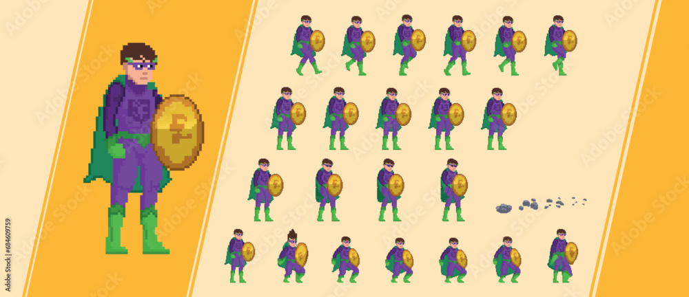 pixel art style illustration vector 8 bit 8-bit character set retro ...