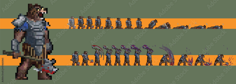 pixel art style illustration vector 8 bit 8-bit character set retro ...