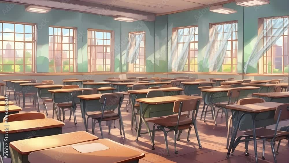 Empty School or University Classroom With neat Desks and Chairs ...