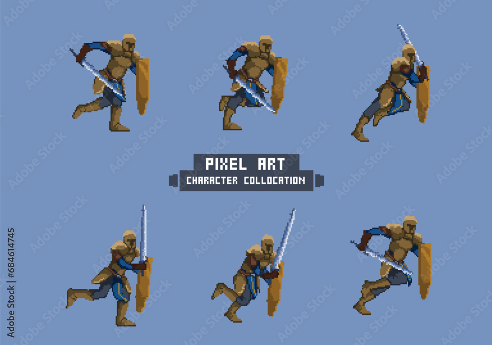 pixel art style illustration vector 8 bit 8-bit character set retro ...