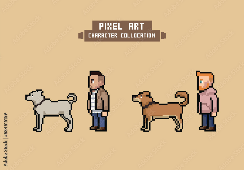 Vecteur Stock pixel art style illustration vector 8 bit 8-bit character ...