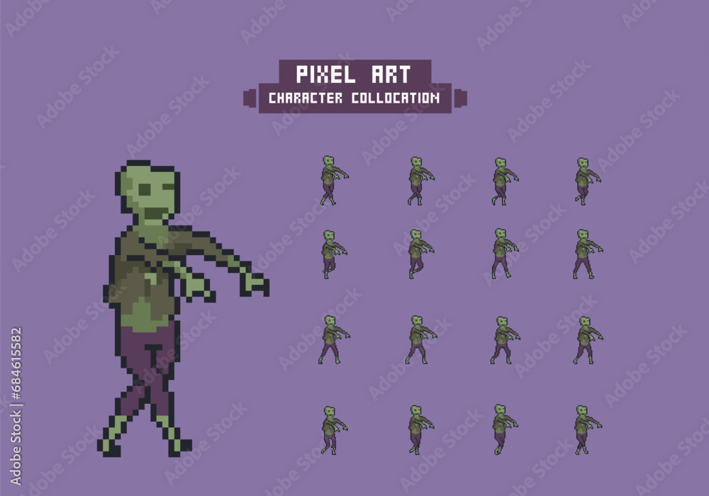 pixel art style illustration vector 8 bit 8-bit character set retro ...