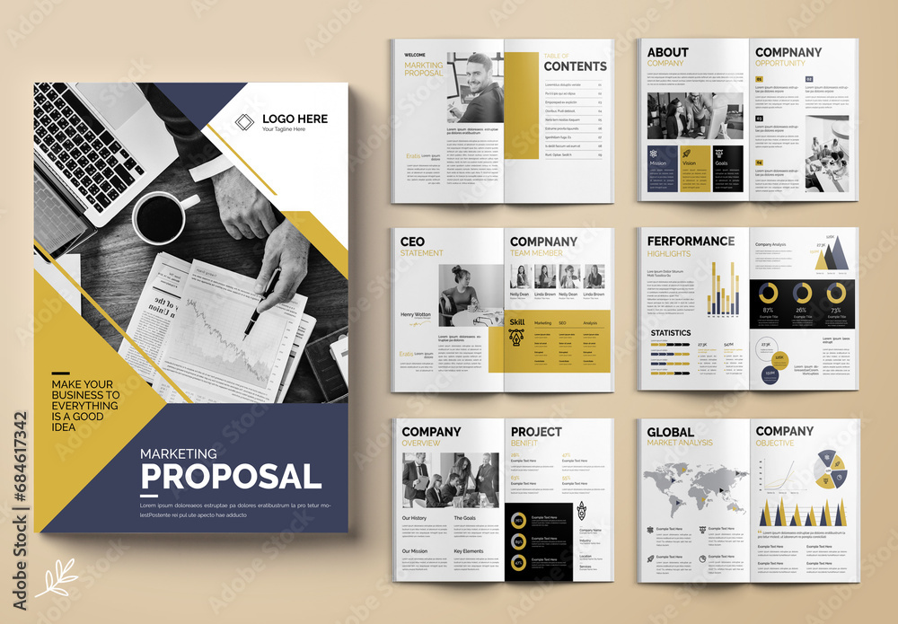 Marketing Proposal Layout Stock Template | Adobe Stock