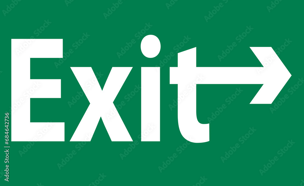 Panneau Exit stylisé avec flèche intégré Stock Illustration | Adobe Stock