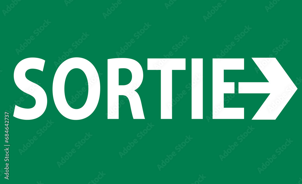 Panneau Sortie stylisé avec flèche intégré Stock Illustration | Adobe Stock