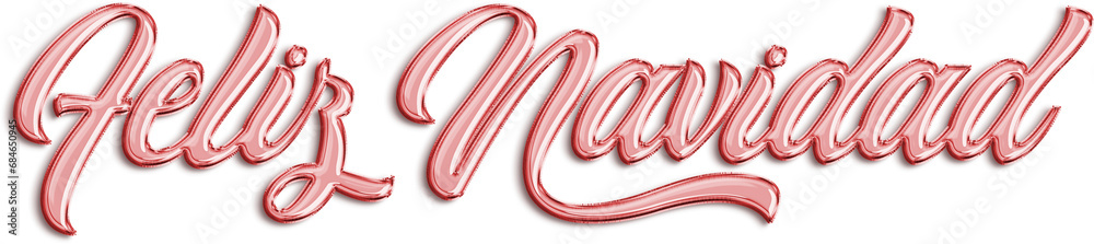 Merry christmas letters banner in spanish. Poster of metallic inflated ...